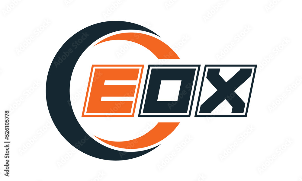 EOX three-letter circle logo design. custom font logo vector template ...
