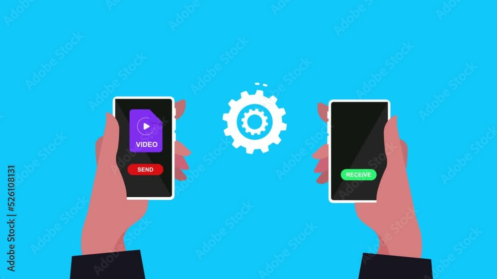 Sending Video From One Mobile Device To Another Mobile Device animation ...