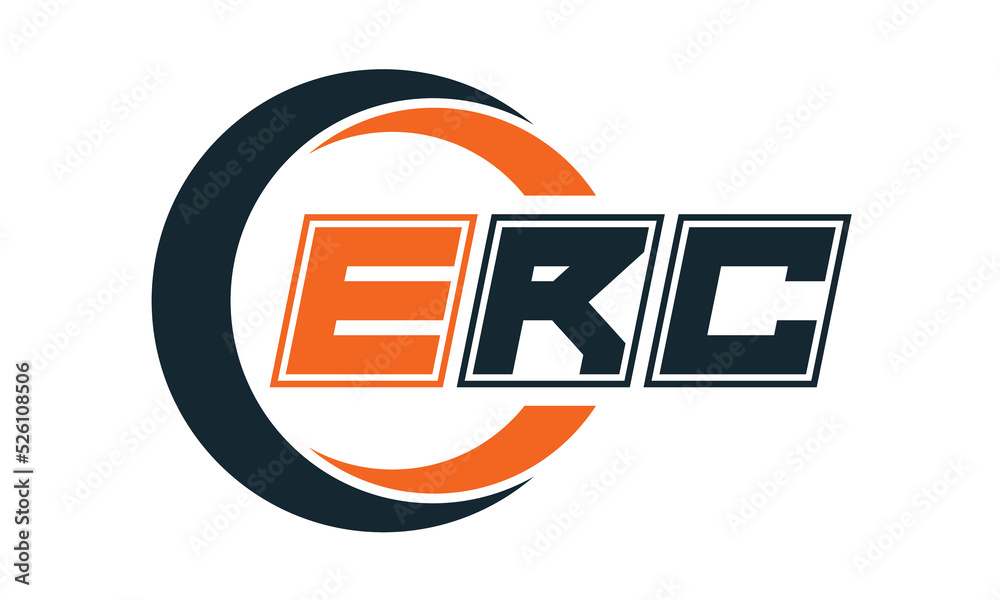 ERC three-letter circle logo design. custom font logo vector template ...