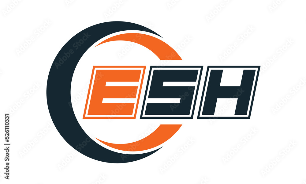 ESH three-letter circle logo design. custom font logo vector template ...