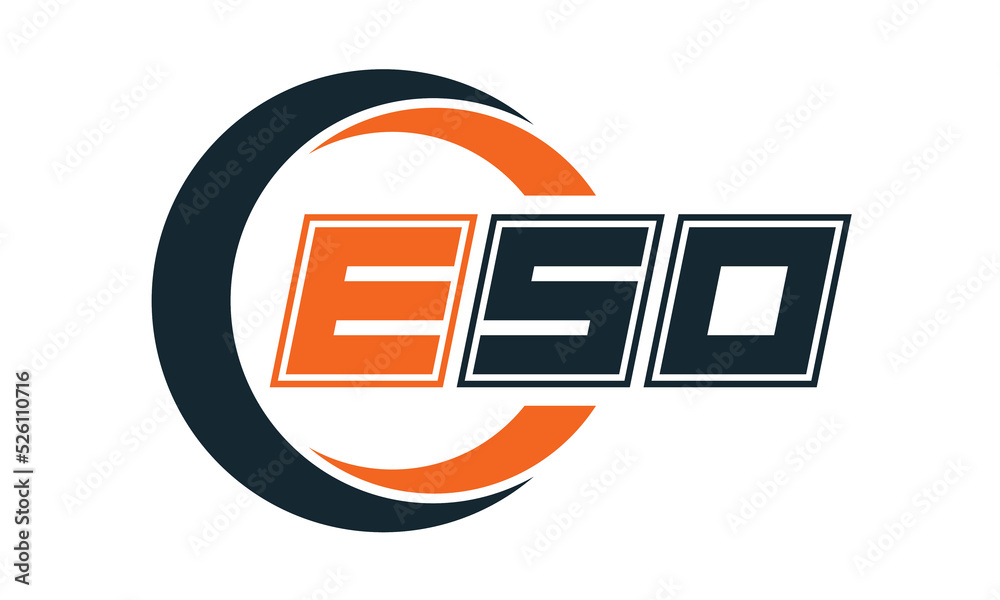 ESO three-letter circle logo design. custom font logo vector template | abstract logo | word ...