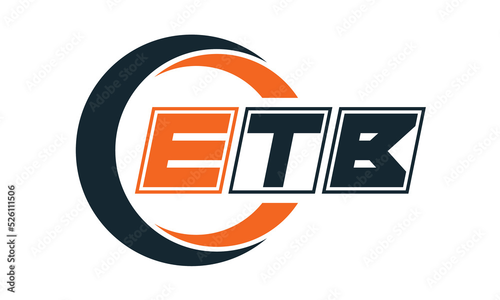 Vecteur Stock ETB three-letter circle logo design. custom font logo ...