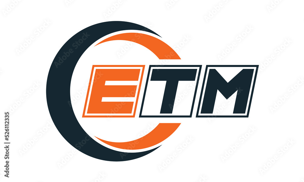 Vetor de ETM three-letter circle logo design. custom font logo vector ...
