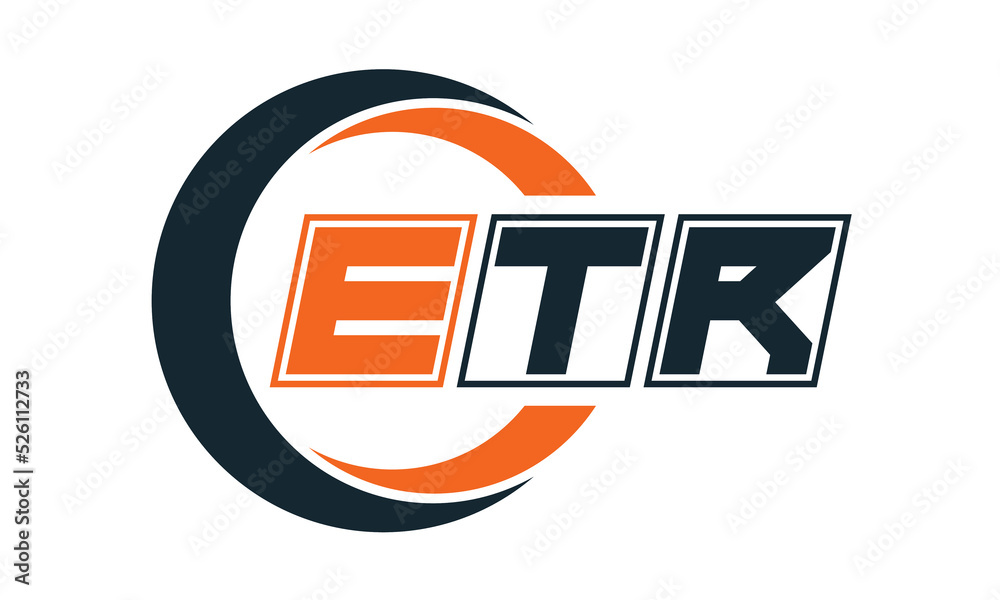 ETR three-letter circle logo design. custom font logo vector template ...