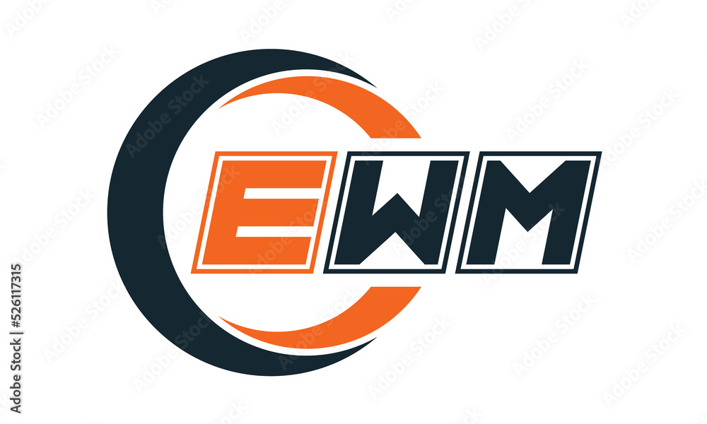 EWM three-letter circle logo design. custom font logo vector template ...