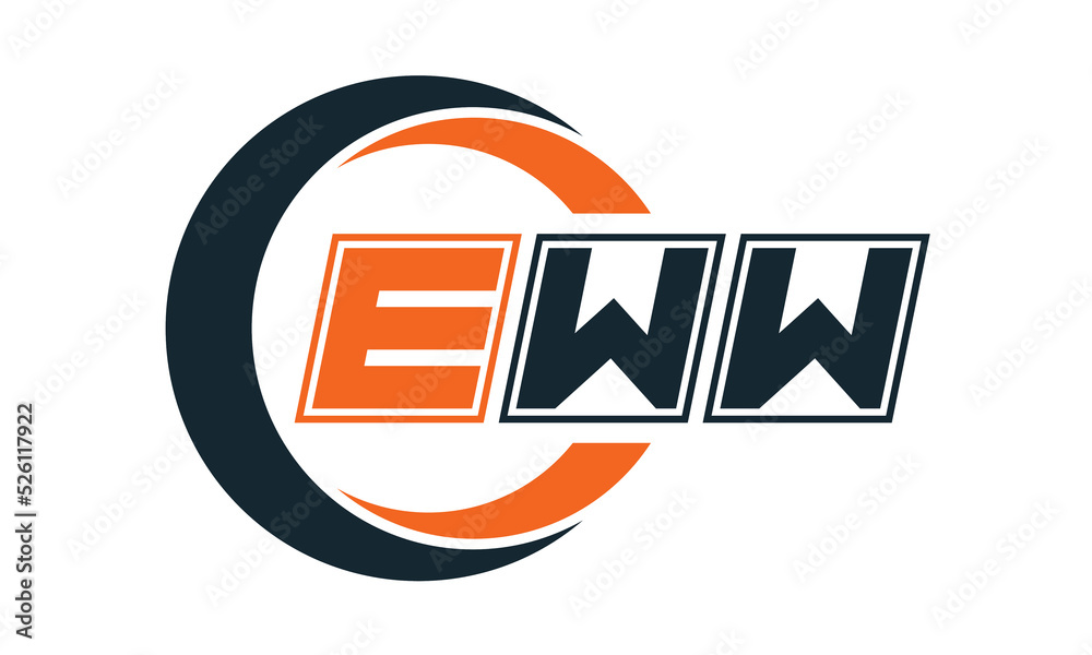 EWW three-letter circle logo design. custom font logo vector template ...