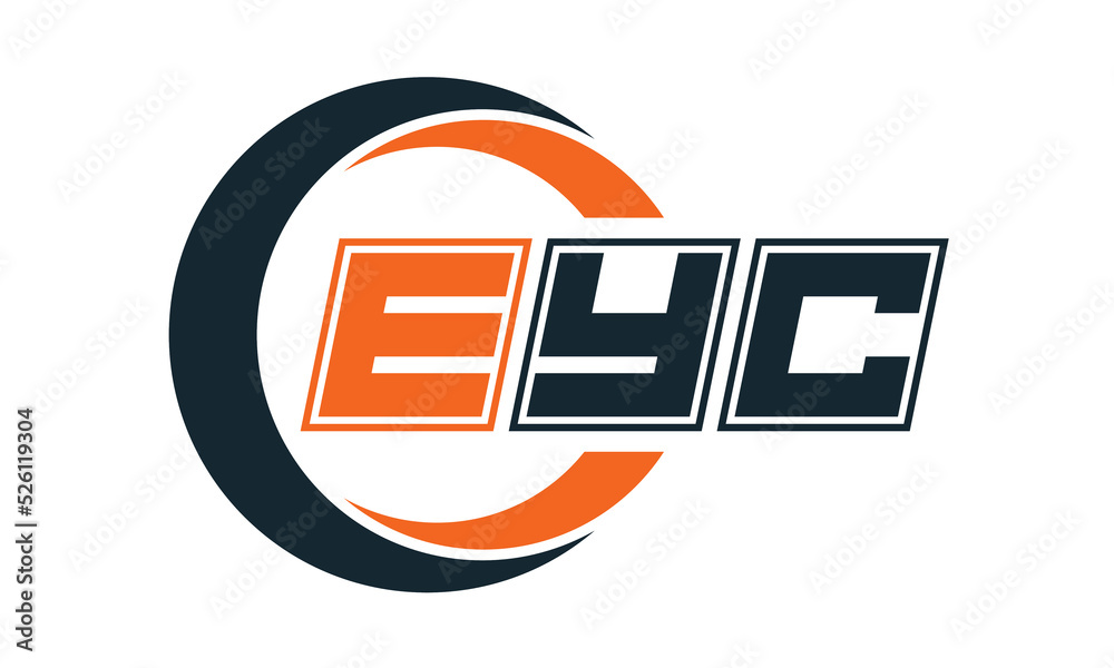 EYC three-letter circle logo design. custom font logo vector template ...