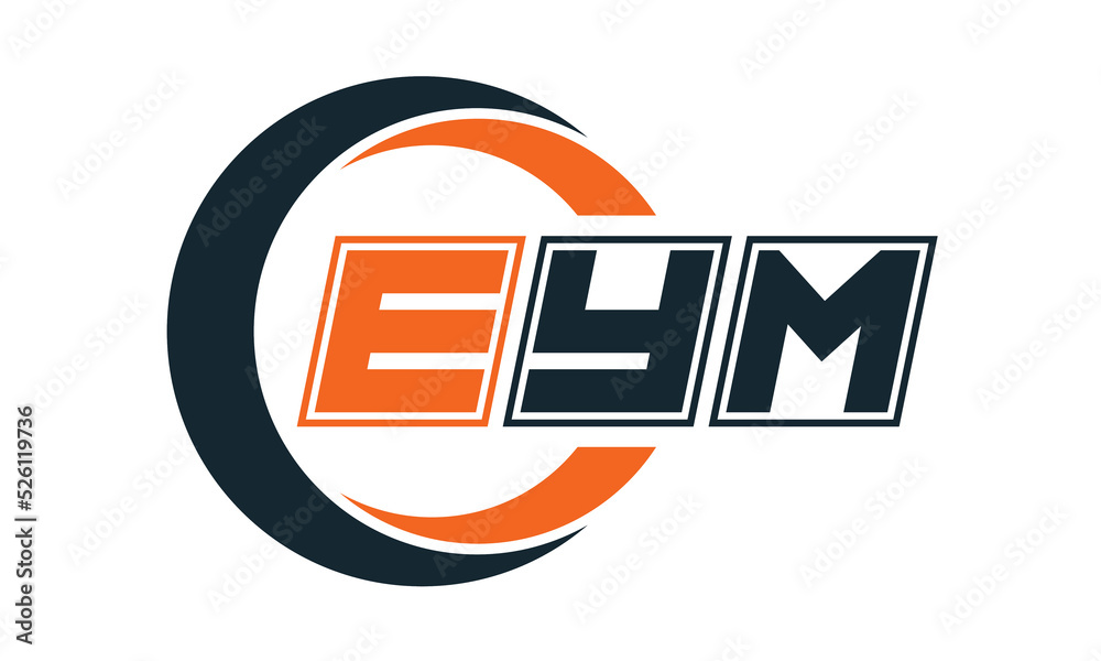 EYM three-letter circle logo design. custom font logo vector template ...
