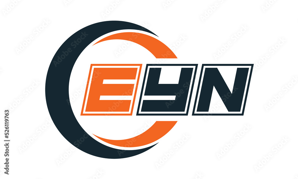 EYN three-letter circle logo design. custom font logo vector template ...
