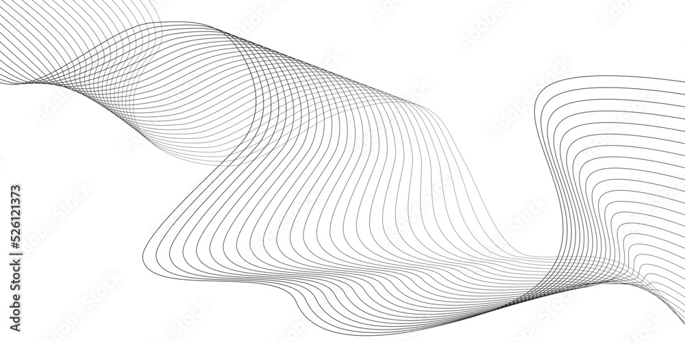 Undulate Grey Wave Swirl, Frequency Sound Wave, Twisted Curve Lines ...