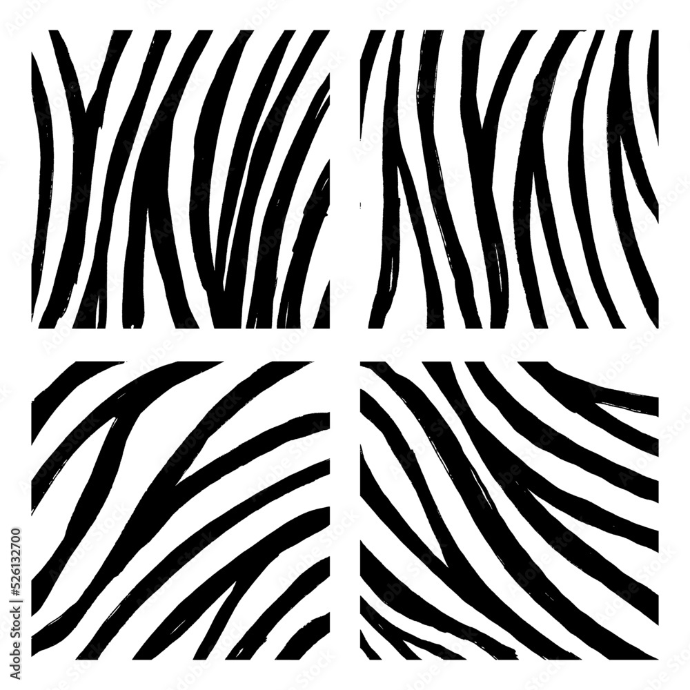 vector collection of hand drawn zebra patterns Stock Vector | Adobe Stock