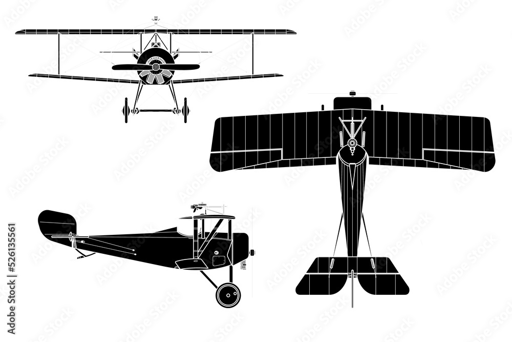 Avión biplano de la primera guerra mundial Nieuport 16 Stock イラスト ...