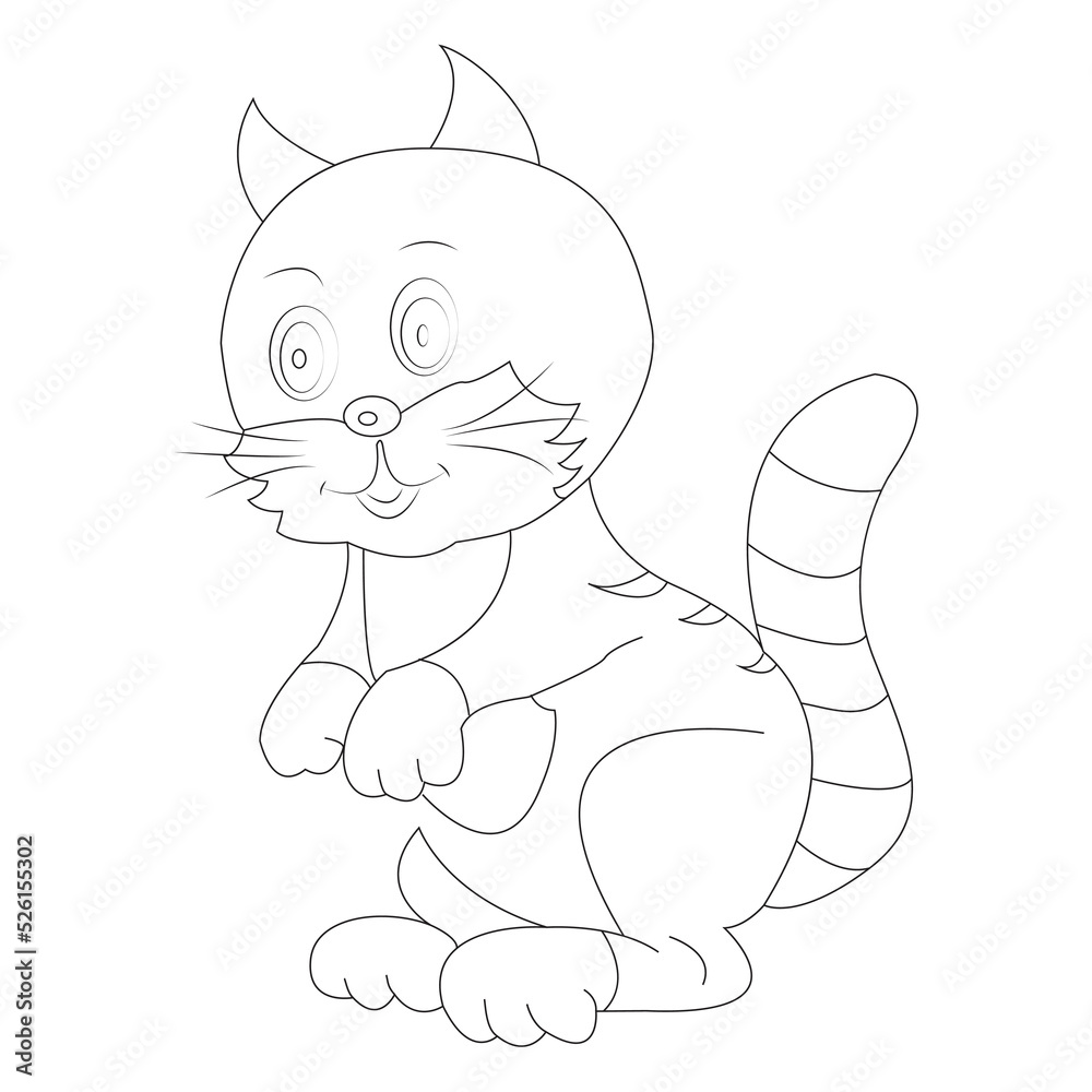 cat coloring page for kids cute animal design and a unique collection ...