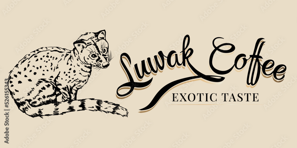 simple silhouette of luwak means civet vector, best for premium coffee ...