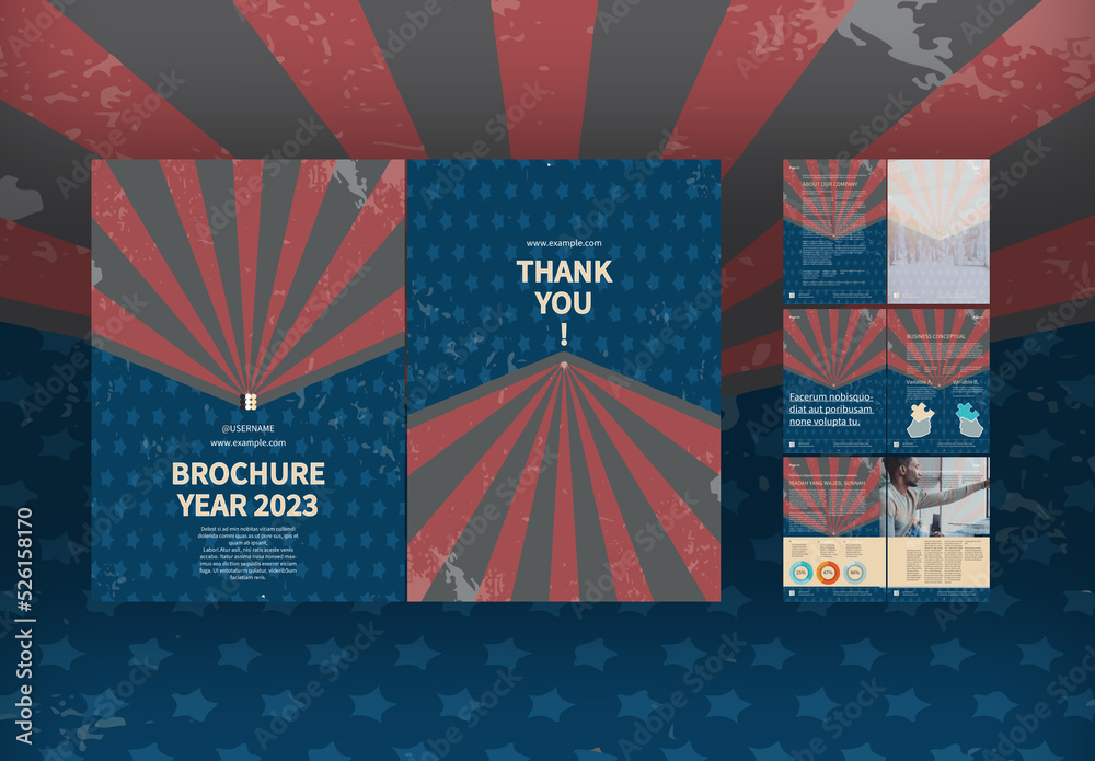 Brochure Layouts with Vintage Backgrounds Stock Template | Adobe Stock