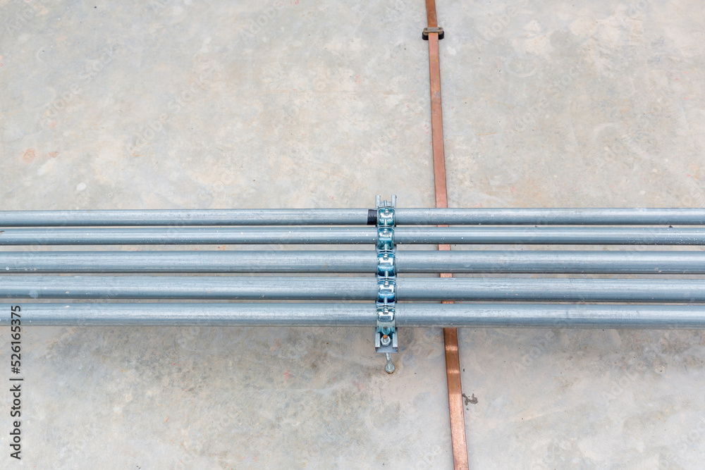 Installation of pipes, wires, electrical work in the building ...