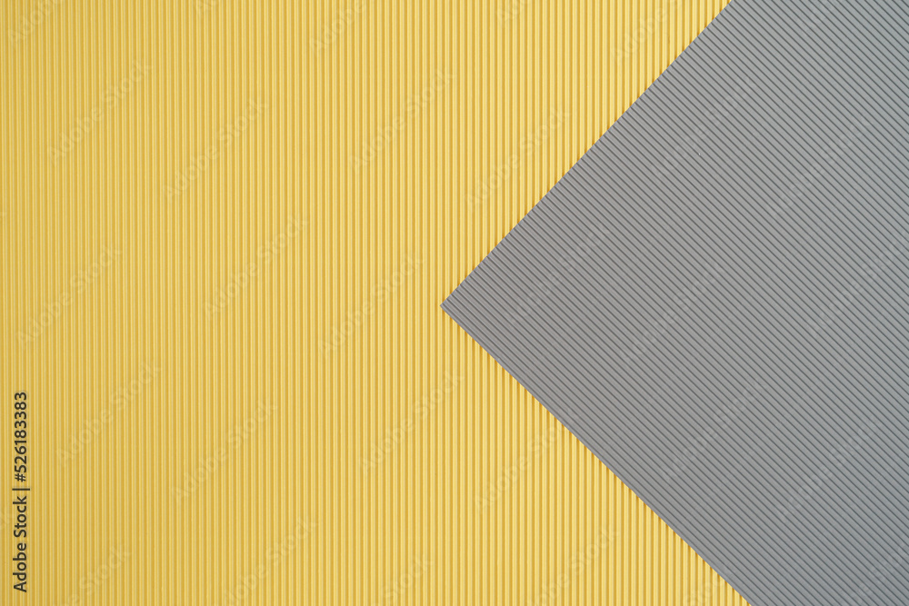 Gray and yellow two tone color paper background with stripes. Abstract ...