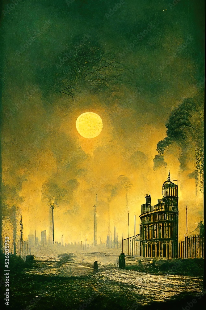 Victorian Era Climate Pollution Scene Stock Illustration | Adobe Stock