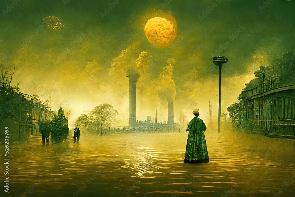 Victorian Era Climate Pollution Scene Stock Illustration | Adobe Stock