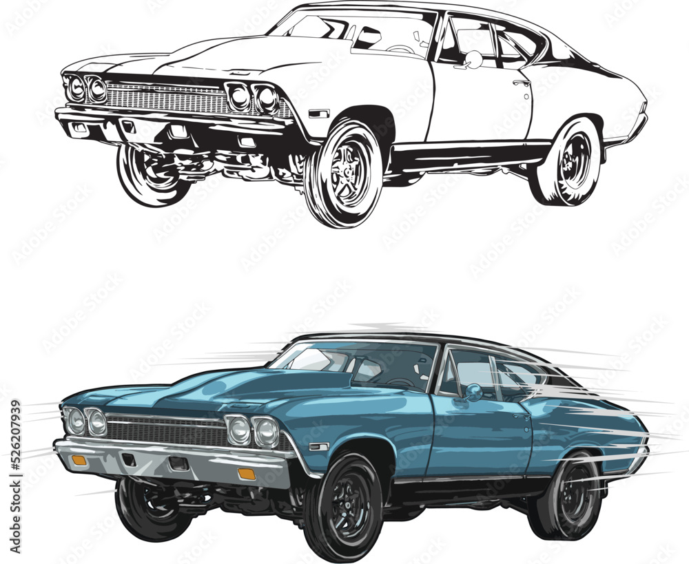 drag racing car isolated on white background for poster, t-shirt print ...