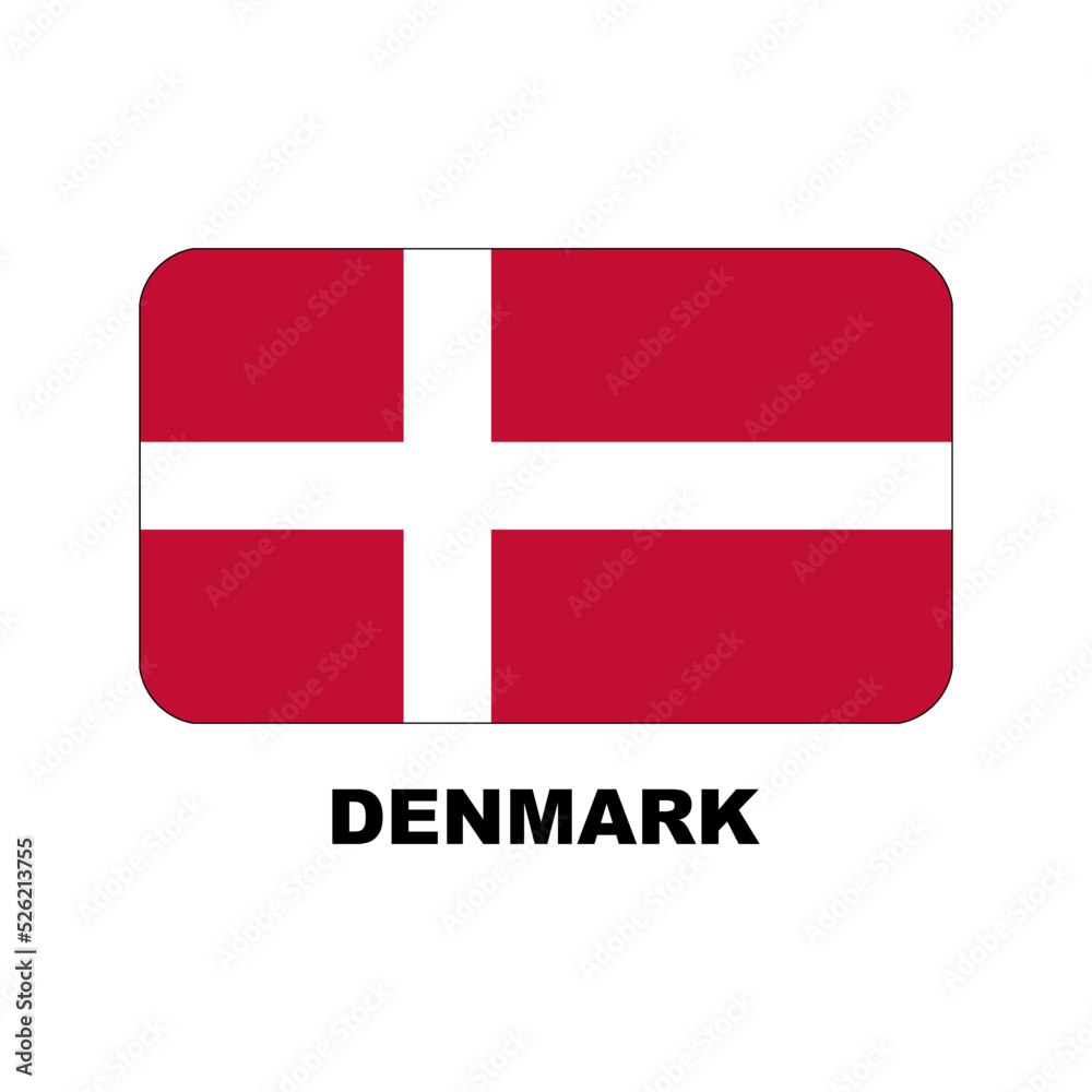Oficial national flags of the world. Denmark country. Design ...