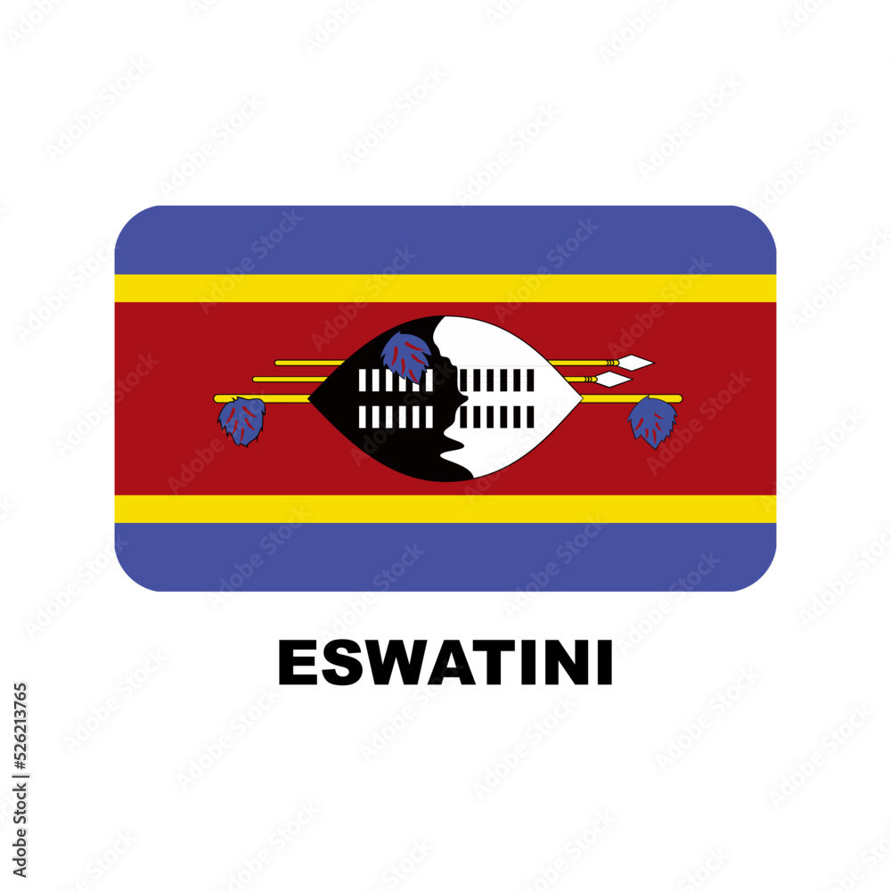 Oficial national flags of the world. Eswatini country. Design ...