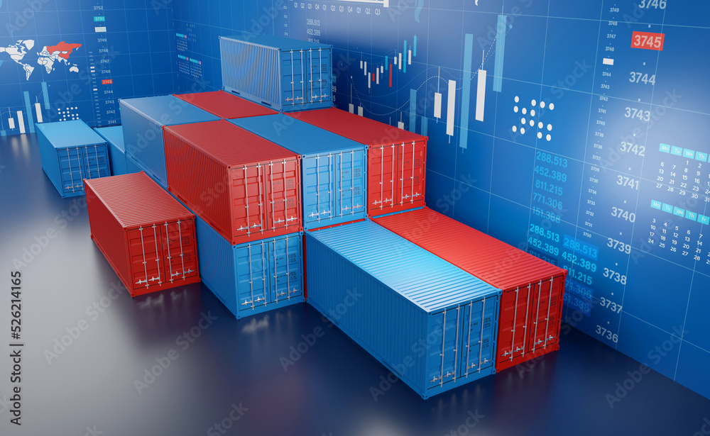 Containers box background, Cargo freight ship for import export ...