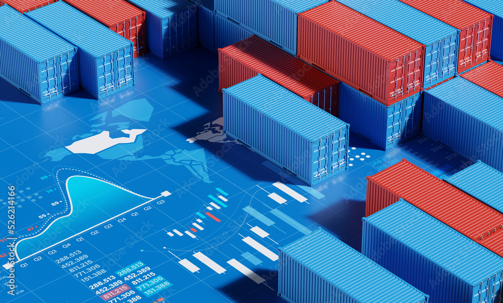 Containers box background, Cargo freight ship for import export ...