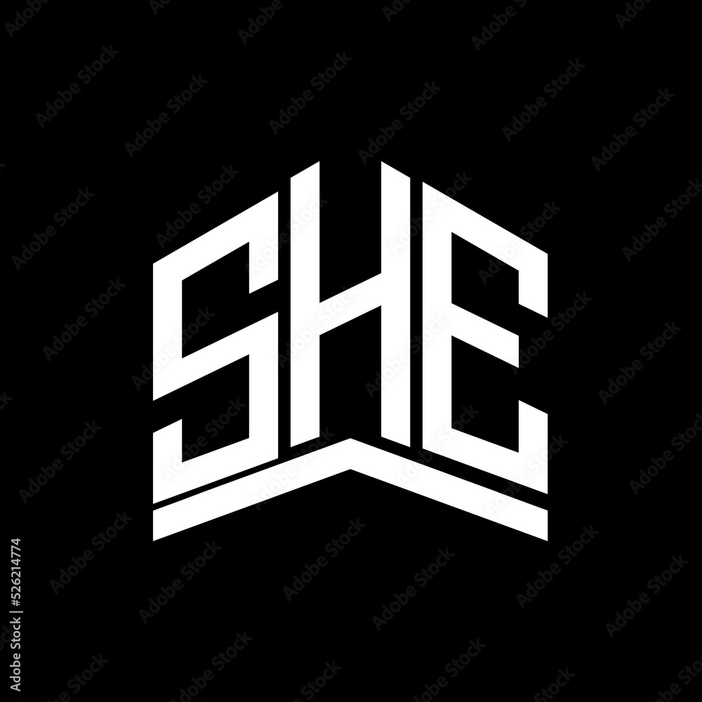 SHE letter logo design.SHE creative initials monogram vector letter ...