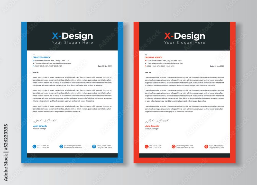 Corporate business branding identity letterhead and invoice template ...