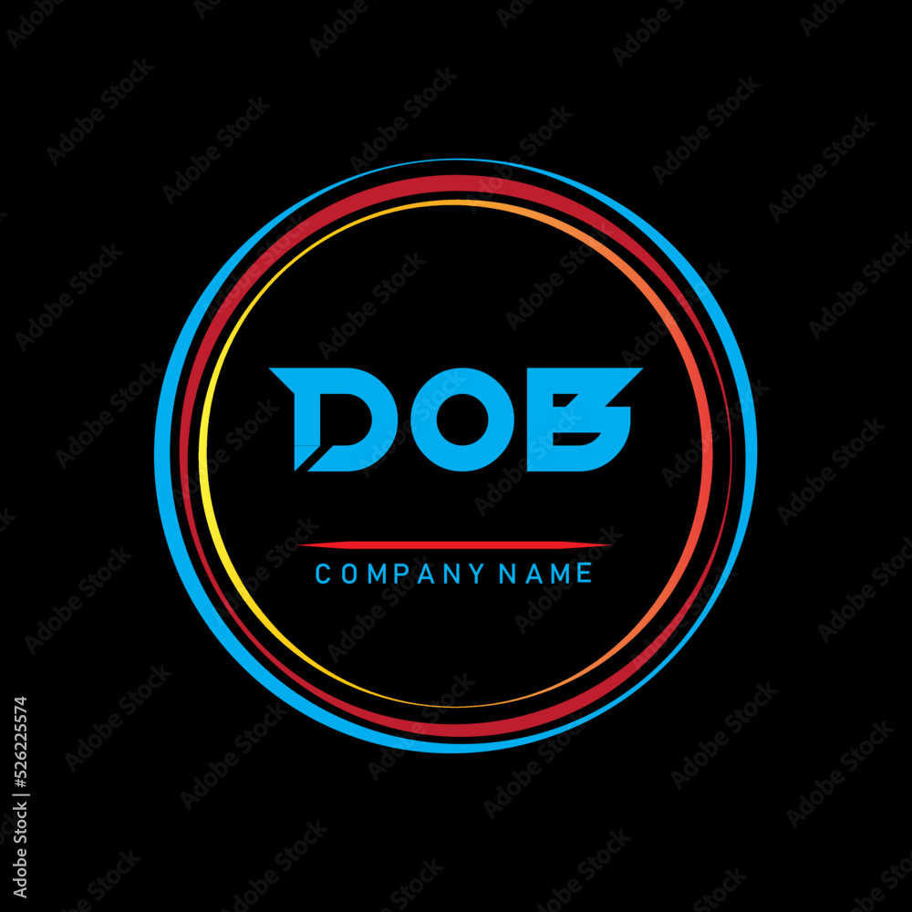 D O B. DOB logo design monogram. DOB letter logo design on black ...