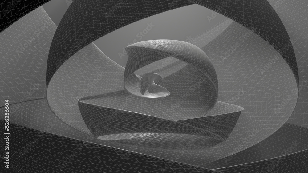 rendered simple-3D scene of modified spiral object as the embodiment of ...