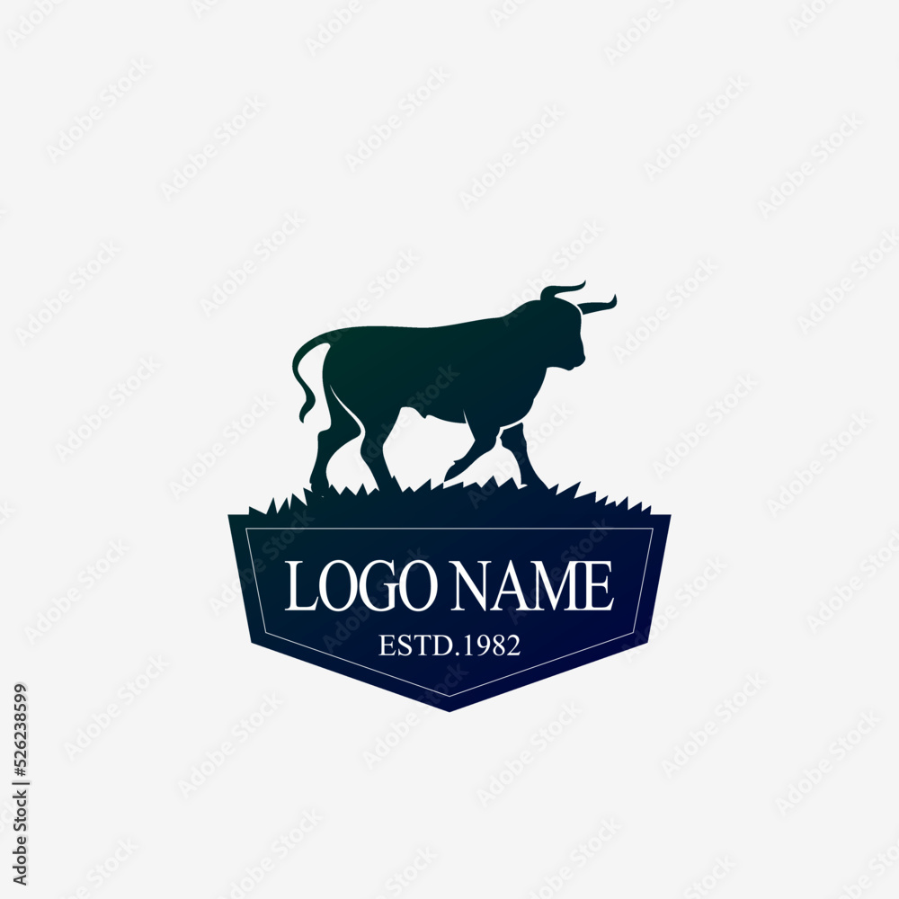 bull logo. luxury bull logo. Bull logo badge emblem sign isolated. bull ...
