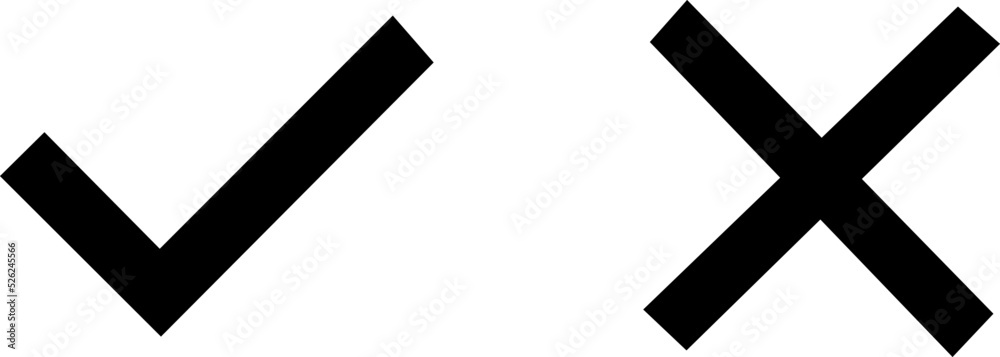 Cross and Check mark symbol icon vector illustration.eps Stock Vector ...