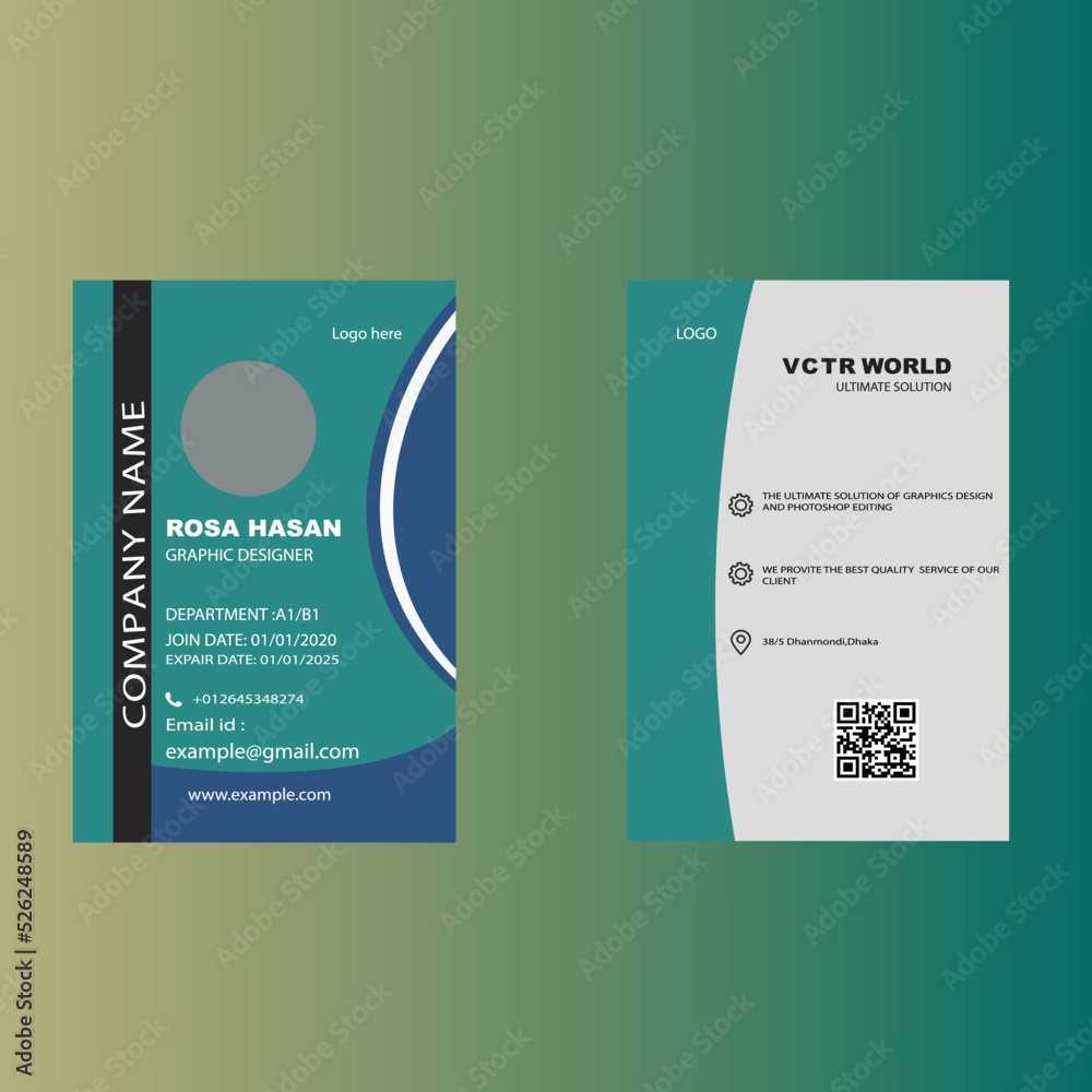 Digital Id card design for member identity Stock Vector | Adobe Stock