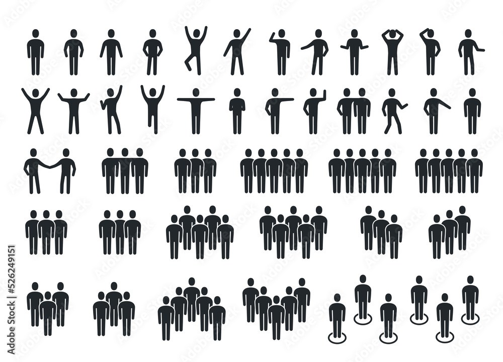 flat vector illustration isolated on white background, black color man ...