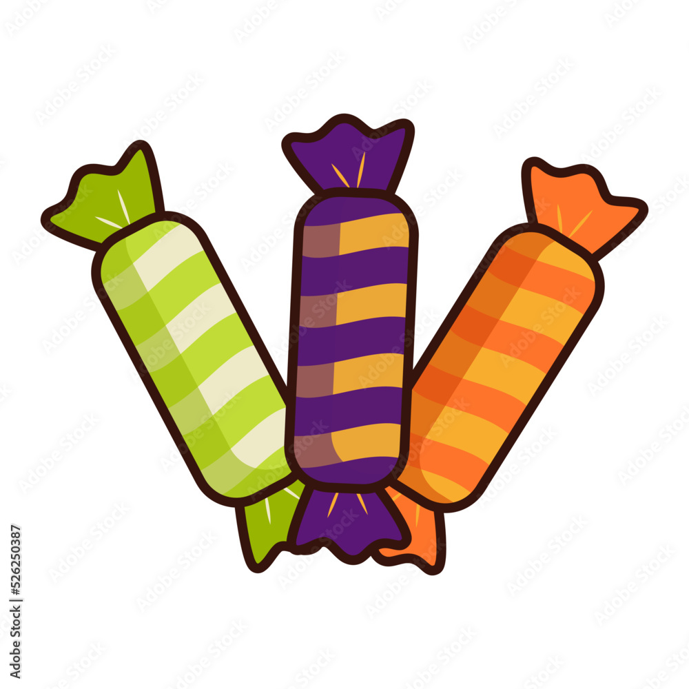 Halloween candy set. Cartoon vector illustration Stock Vector | Adobe Stock