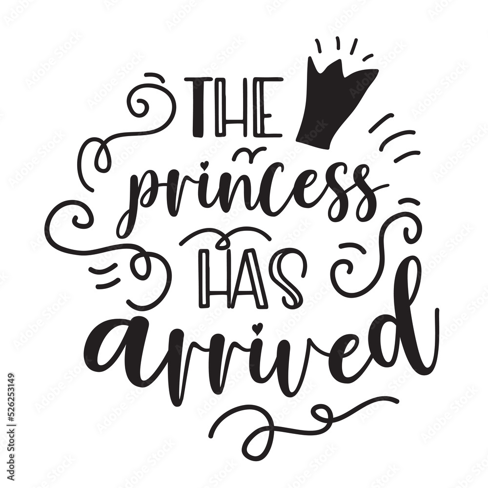 Princess Hand lettering illustration for your design Stock Vector ...