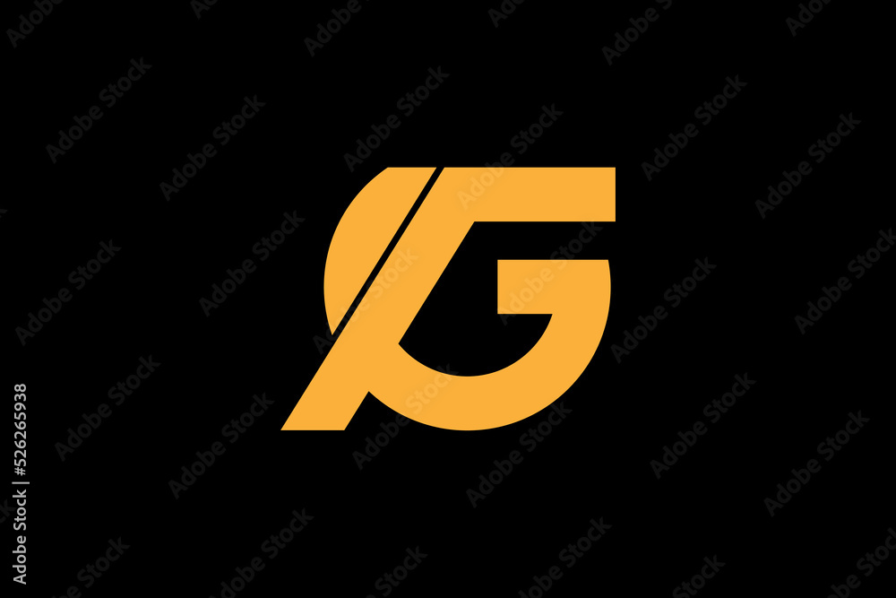 GF logo with a minimal design. An icon of a FG letter on a luxury ...