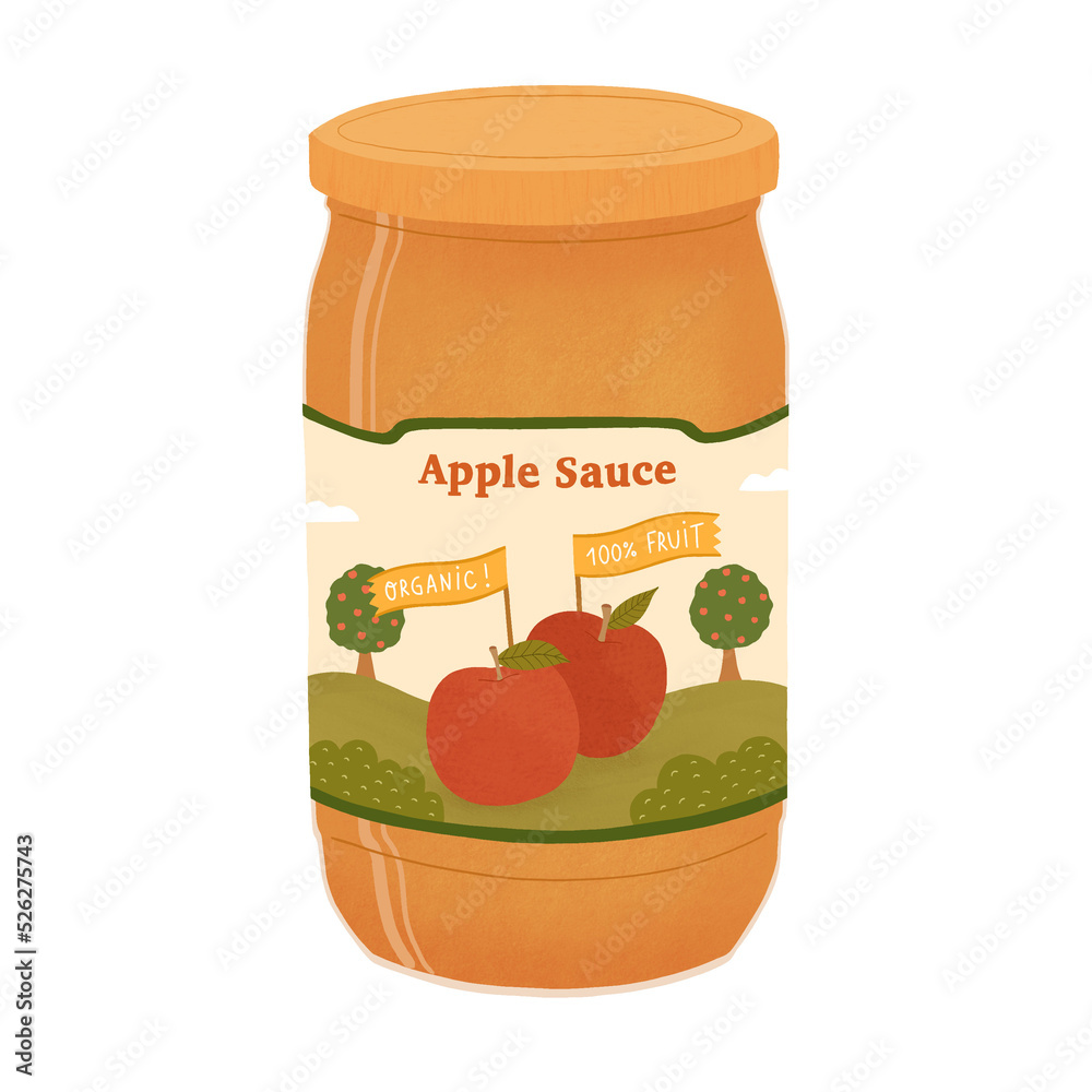 Apple sauce illustration on transparent background. Design for recipes ...