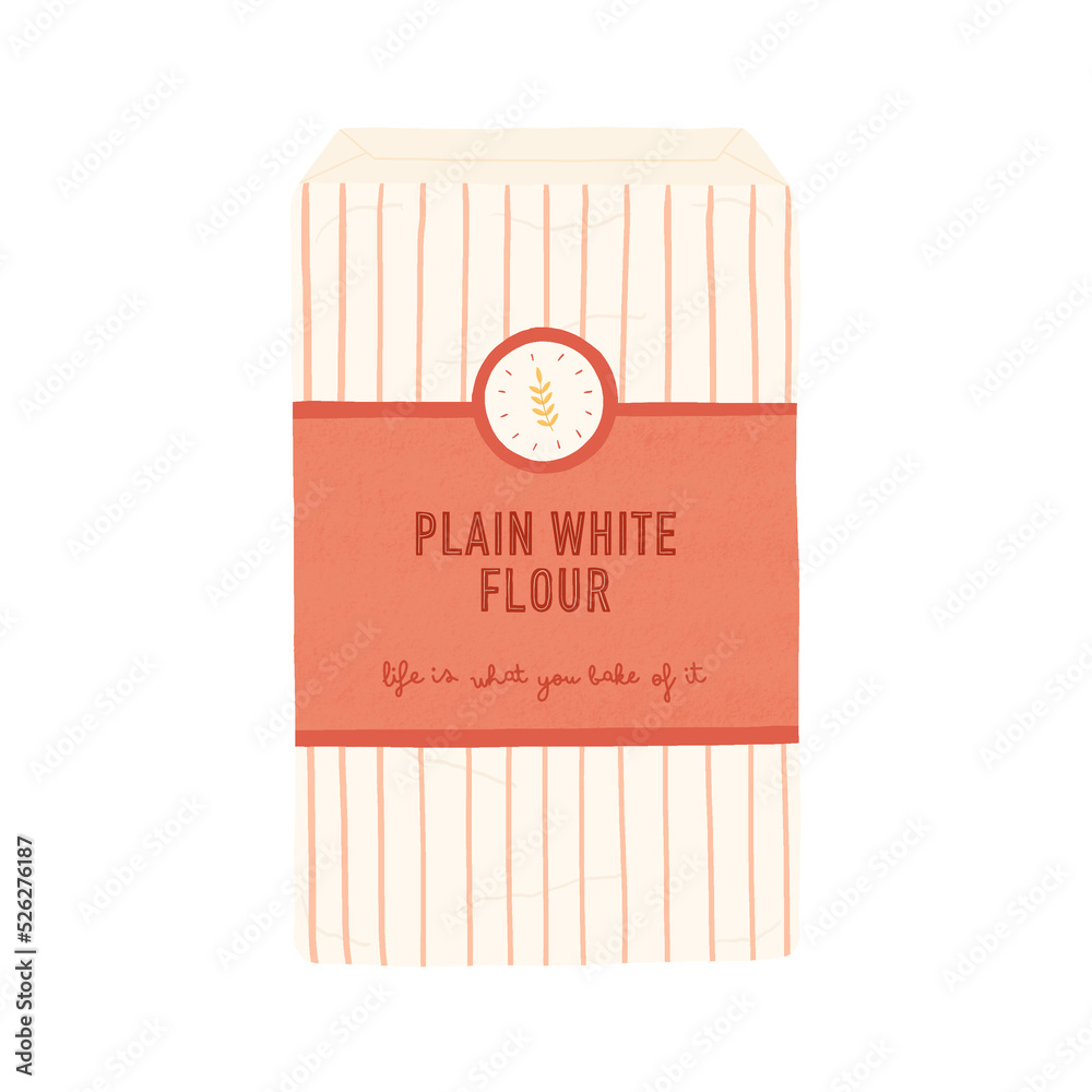 White flour illustration on transparent background. Design for recipes ...