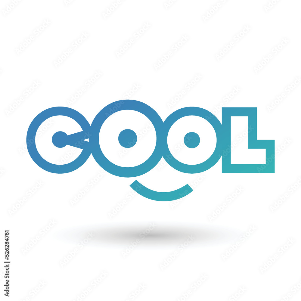 Smiling Cool Lettering Minimalist Logo Design Stock Vector | Adobe Stock