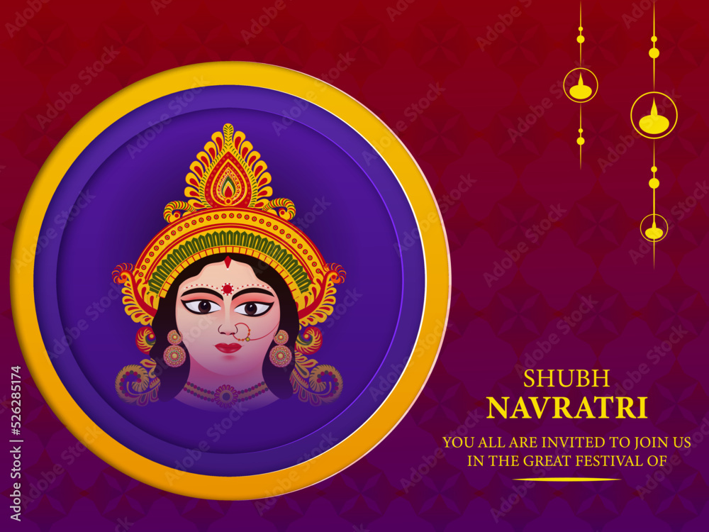 Paper laser cut background design, Maa durga vector illustration on the ...