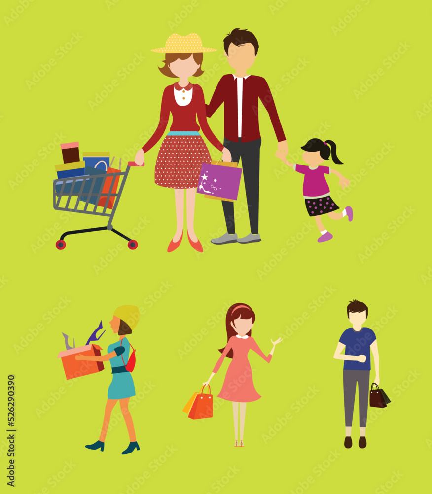shopping people icons design, Stock Vector | Adobe Stock