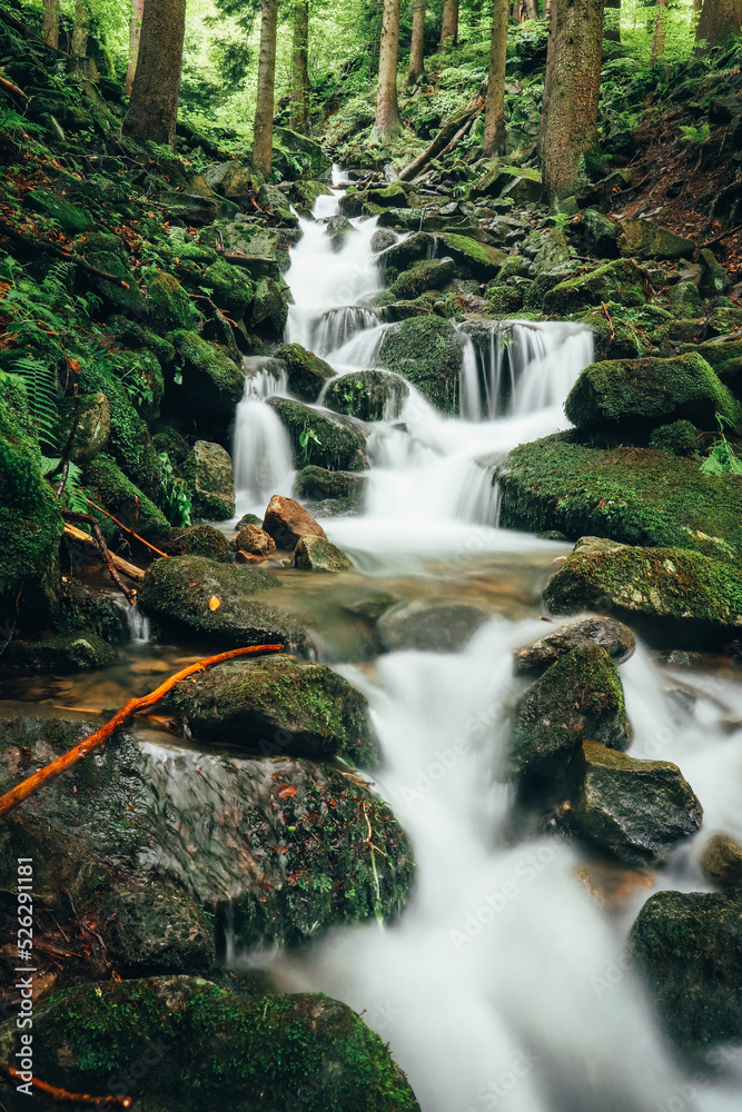 Famous Satiny waterfalls. Breathtaking, untouched nature around the ...
