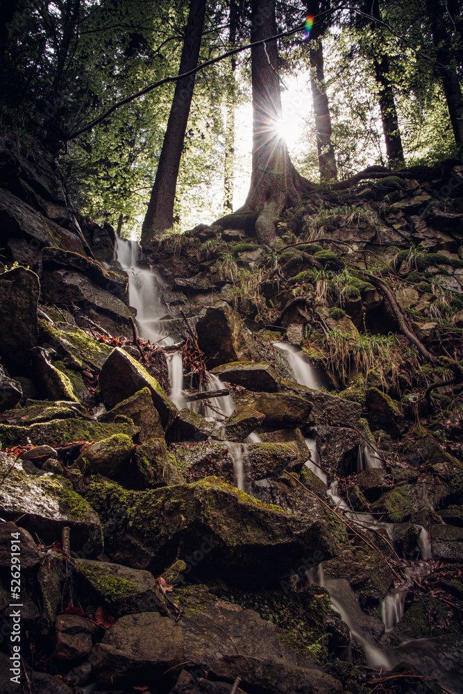 Famous Satiny waterfalls. Breathtaking, untouched nature around the ...