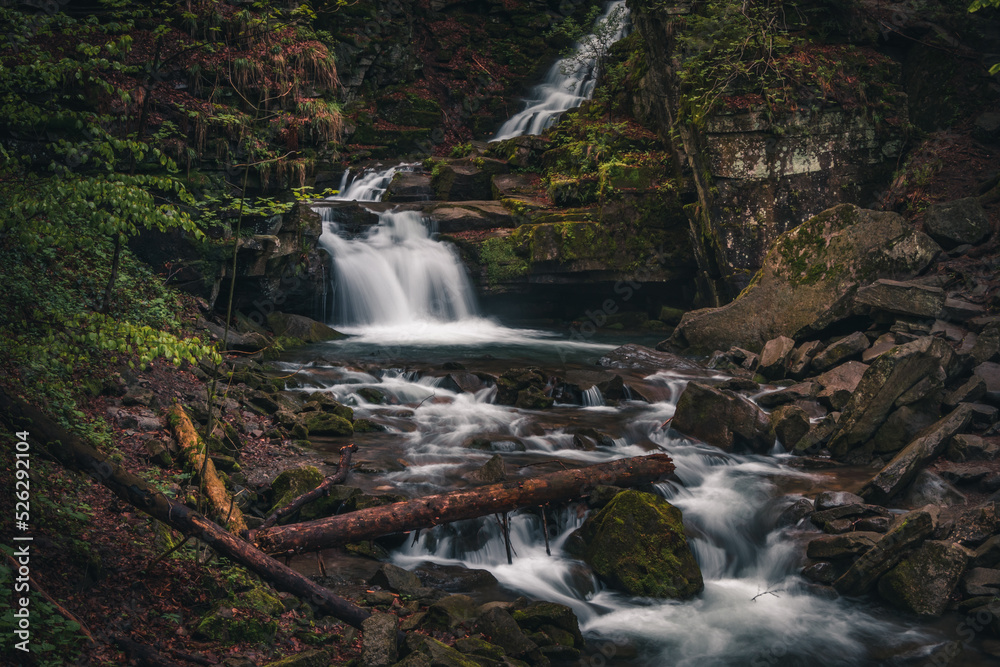 Famous Satiny waterfalls. Breathtaking, untouched nature around the ...