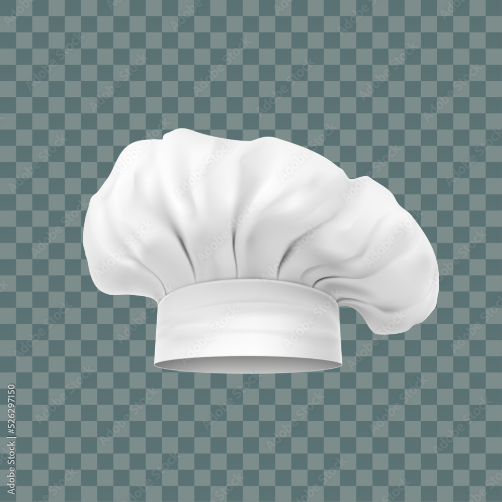 Chef hat, vector mockups. White baker toque realistic design of ...