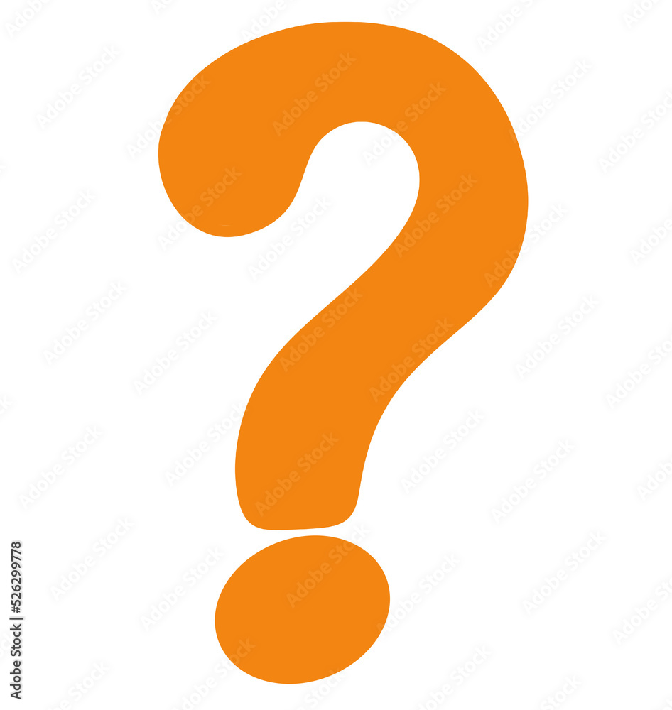 Question mark orange doodle symbol icon hand drawn illustration Stock ...