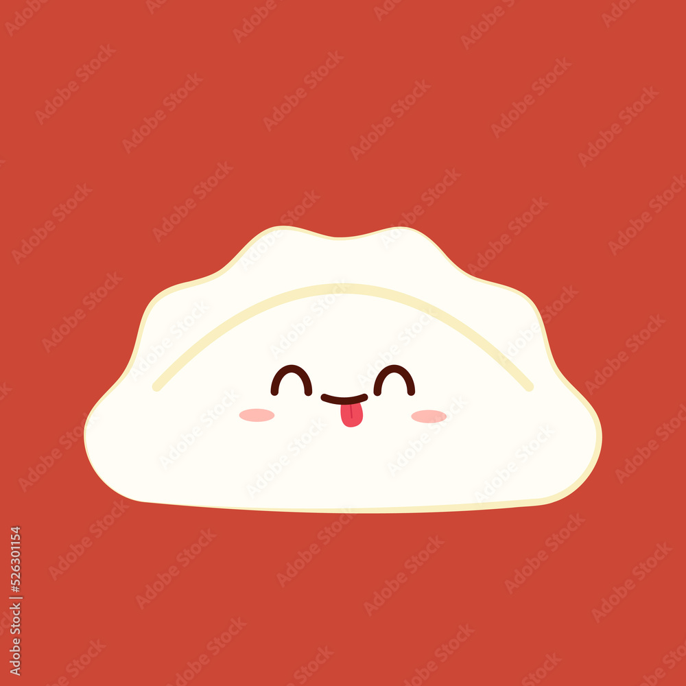 Gyoza cartoon vector. Steamed dim sum or bun illustration for ...